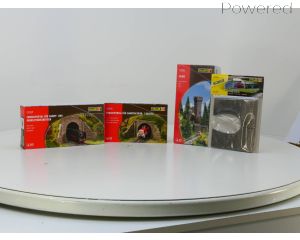 Schaal H0 Faller 130285 Ruine, 120559 Tunnelingang, 120558 Tunnelingang ...