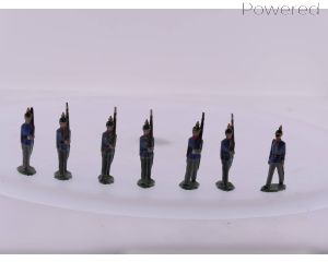 Tinnen geverfde soldaatjes, een set van 6 stuks en 1 enkele soldaatje ...
